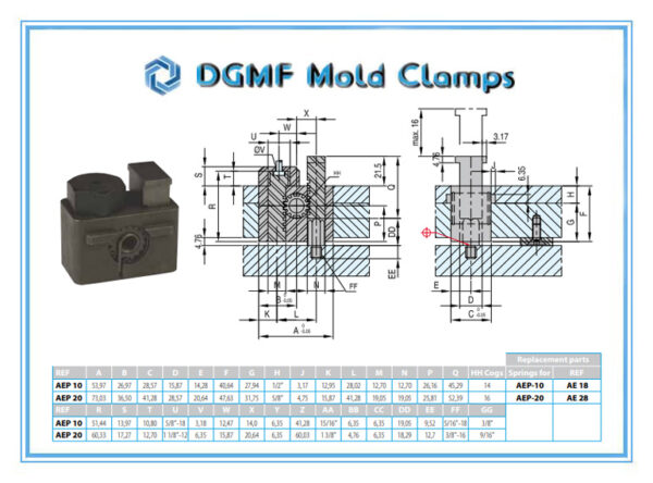 DGMF Accelerated Ejectors AEP-10/20 AEB-10/20 | DGMF Mold Clamps ...