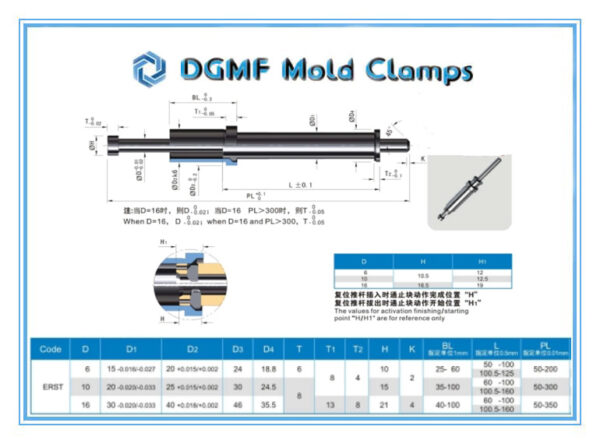 DGMF ERST Early Return Units for Ejector Plate | DGMF Mold Clamps ...