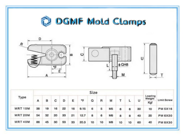 DGMF Slide Retainer Assemblies MRT10M/20M/40M | DGMF Mold Clamps ...